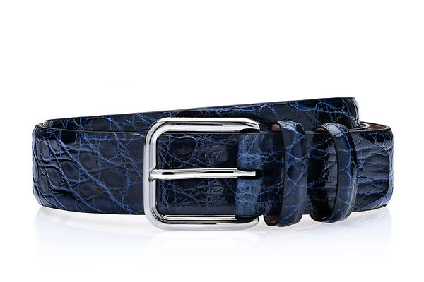 BELMONT CROCODILE NAVY BELT – SUPERGLAMOUROUS