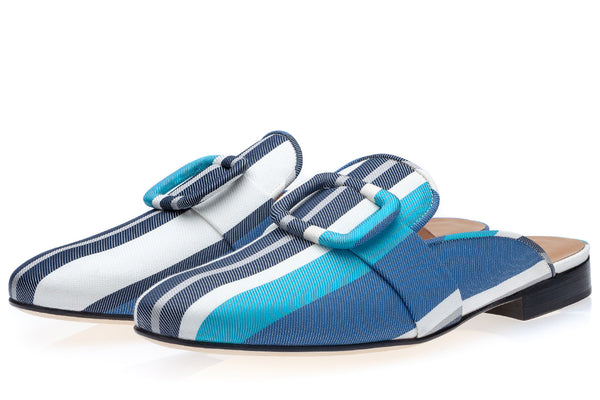 SAVOY ATUNIS AZURE MULES – SUPERGLAMOUROUS