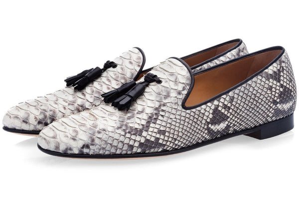 DOMINIQUE PYTHON STONE SLIPPERS – SUPERGLAMOUROUS