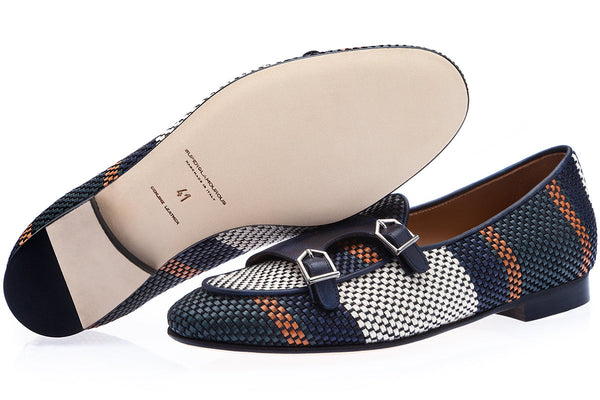 TANGERINE 7 TETRIS NAVY BELGIAN LOAFERS – SUPERGLAMOUROUS